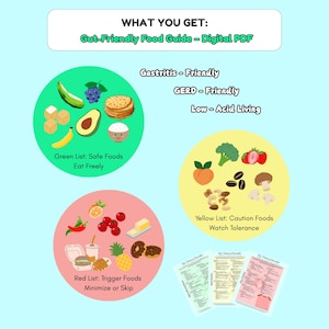 Gut-friendly Food Lists | Green, Yellow, Red Tier Chart | Gastritis ...