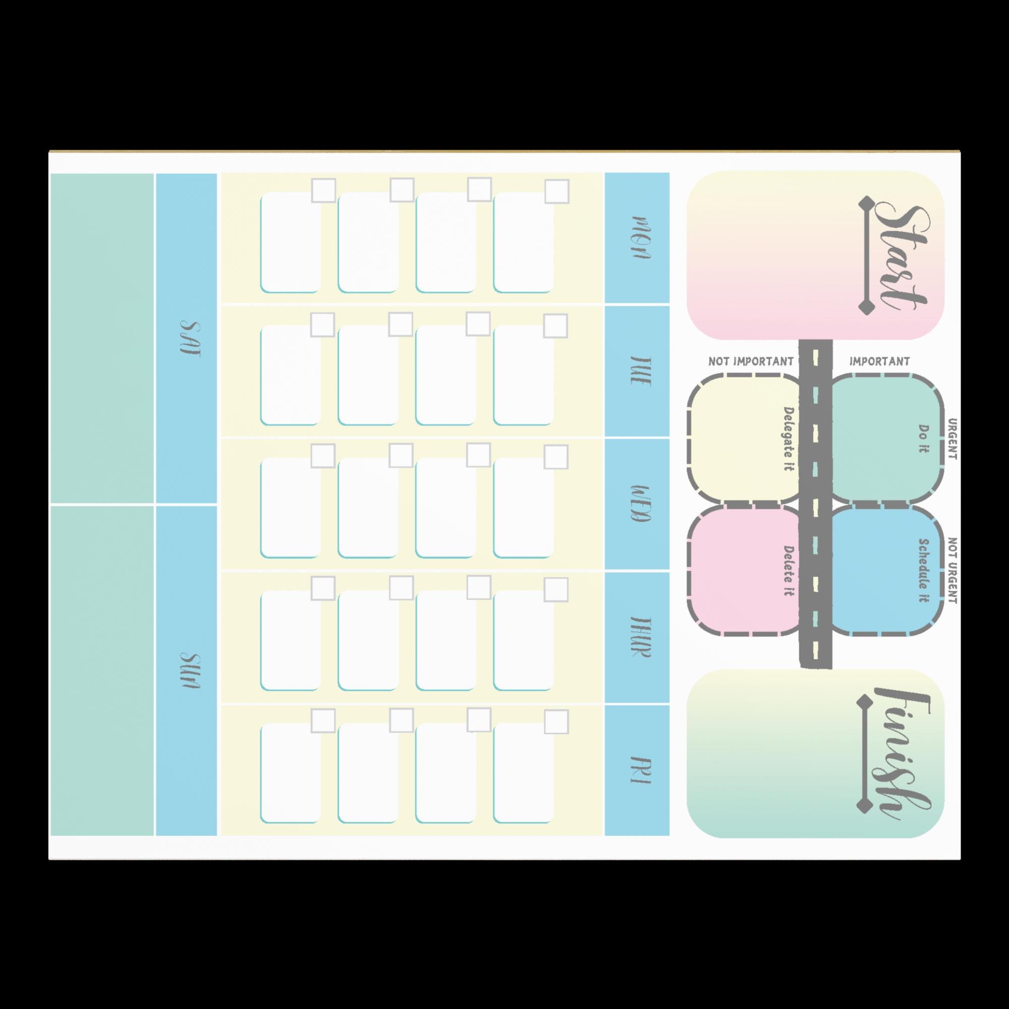 Tear-off Weekly Roadmap Planner | Notepad | Organize Tasks, Life ...