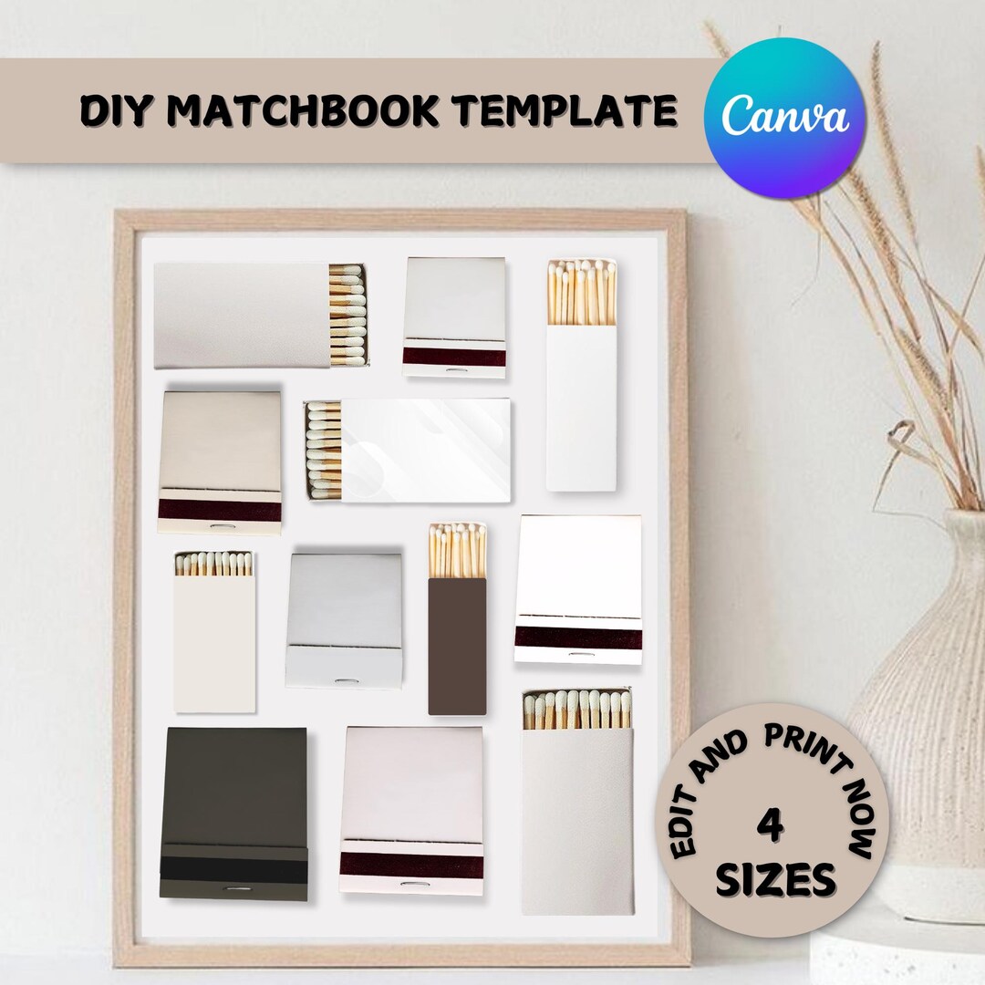 Matchbox Art Template Blank Matchbook Template Digital Download - Etsy