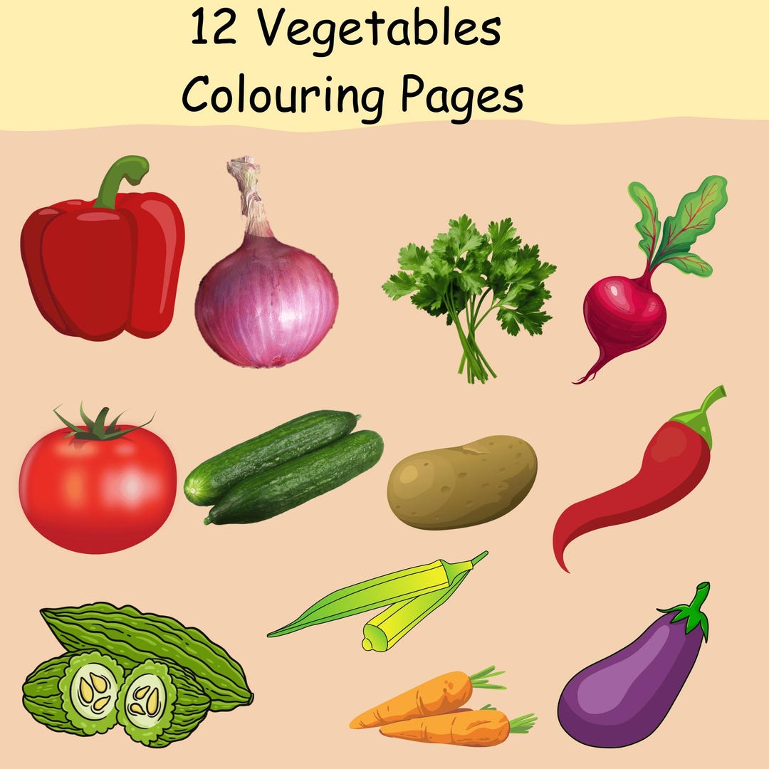 Vegetable Coloring Pages for Kids – 12 Printable Worksheets – Learn ...