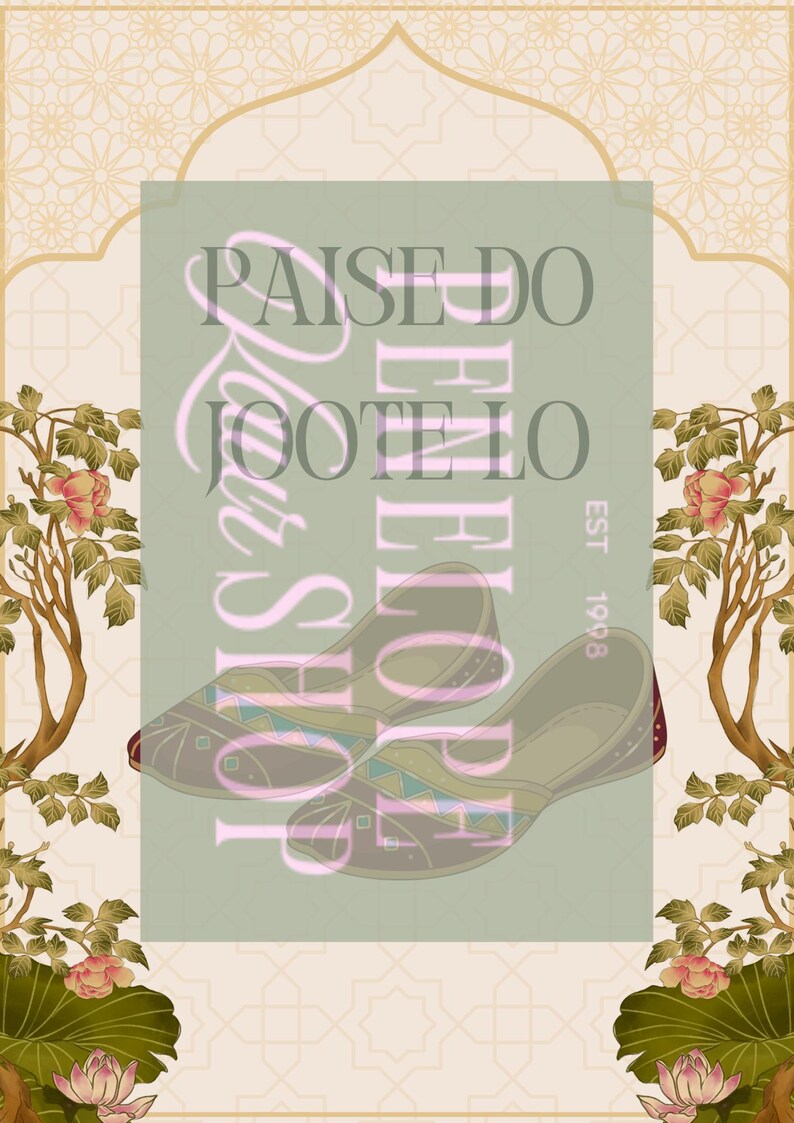 Paise Do Joote Lo Sign: Funny Indian Wedding Decor (digital Printable ...