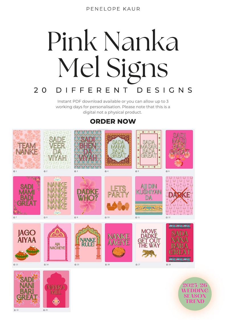Pink Nanka Mel Signs Punjabi Wedding Pastel Jagoo Maaiyan Poster Viah ...