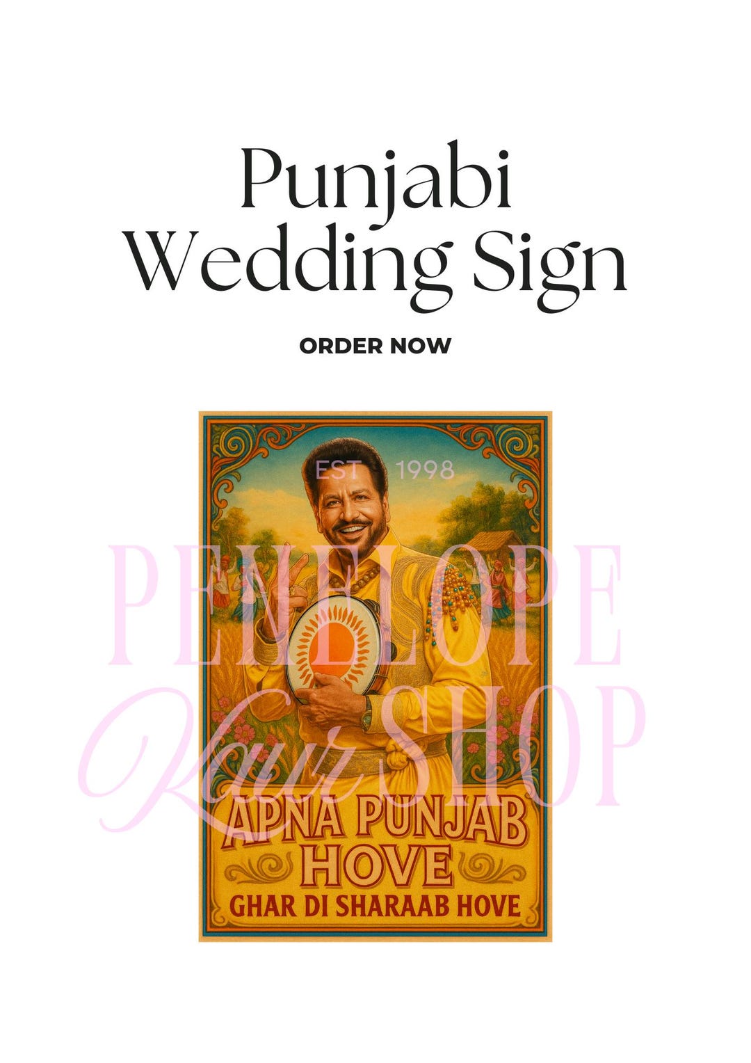 Apna Punjab Hove Sign | Punjabi Wedding Bar Sign | Desi Home Bar Decor ...