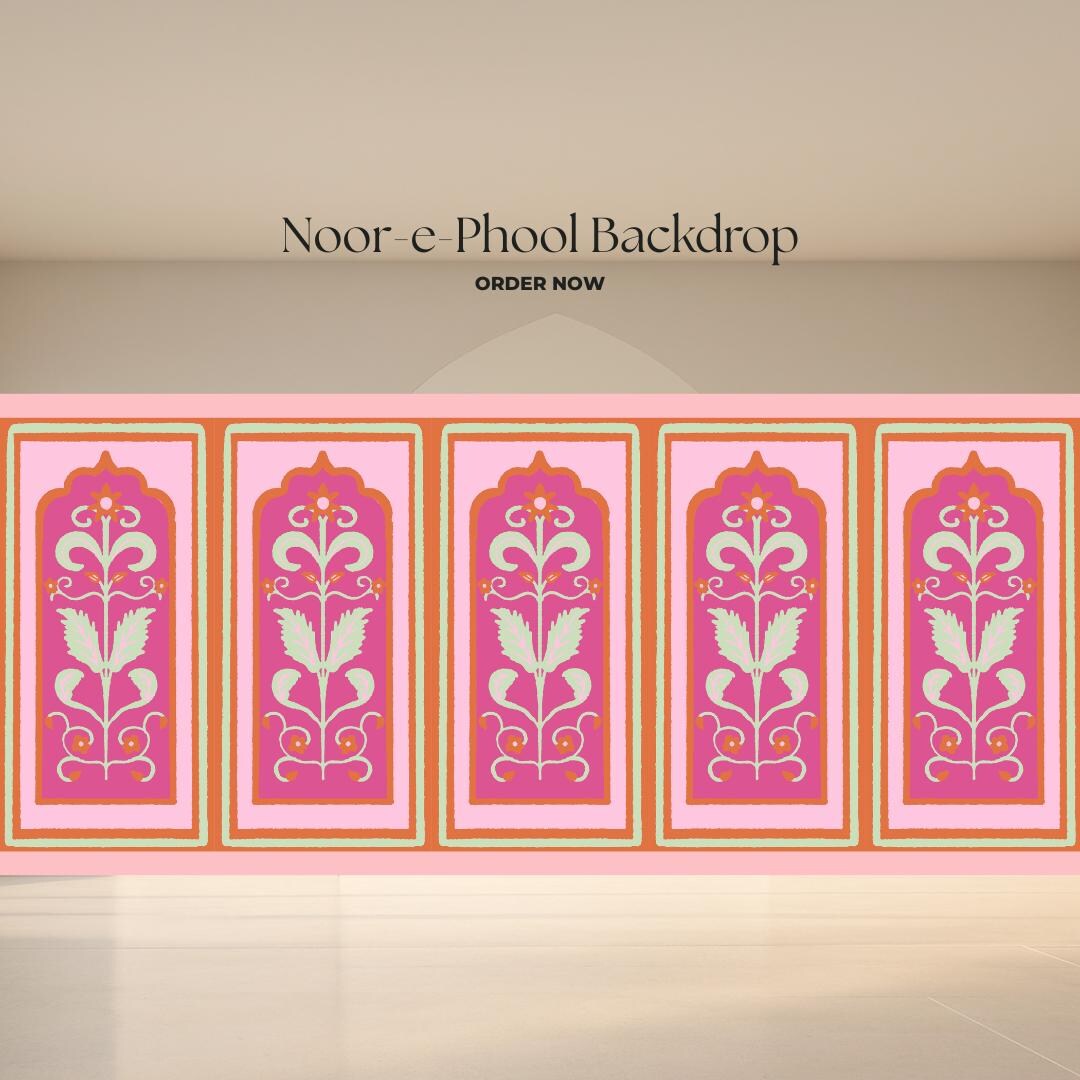 Punjabi Wedding Backdrop | Bright Pink Desi Decor (digital Download) - Etsy