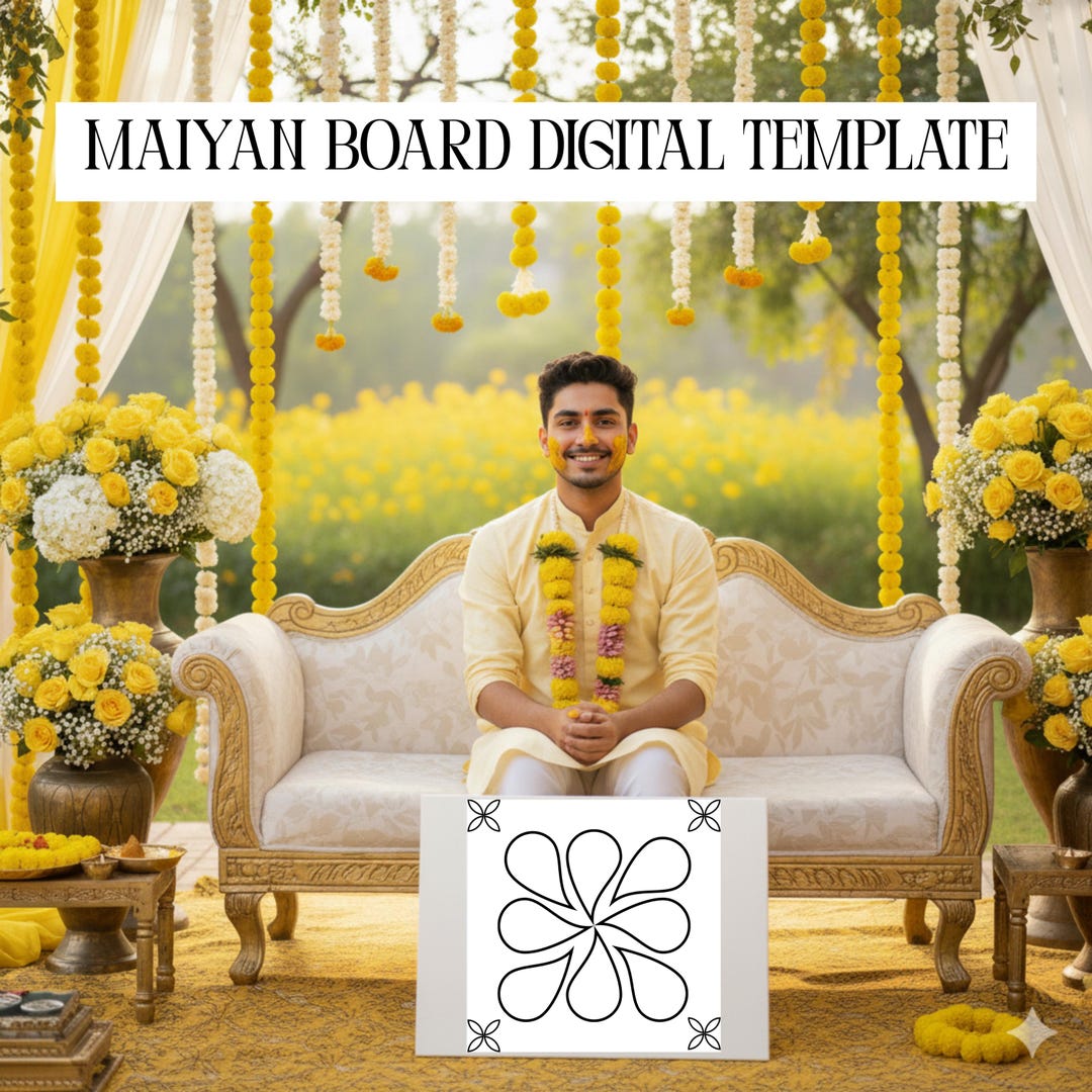 Maiyan Board Template: Punjabi Wedding Haldi Ceremony Decor (digital ...