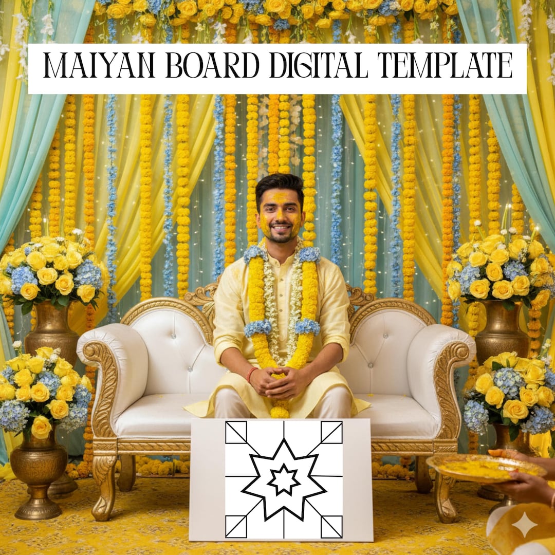 Haldi Board Template: Punjabi Wedding Maiyan Decor (digital Download ...