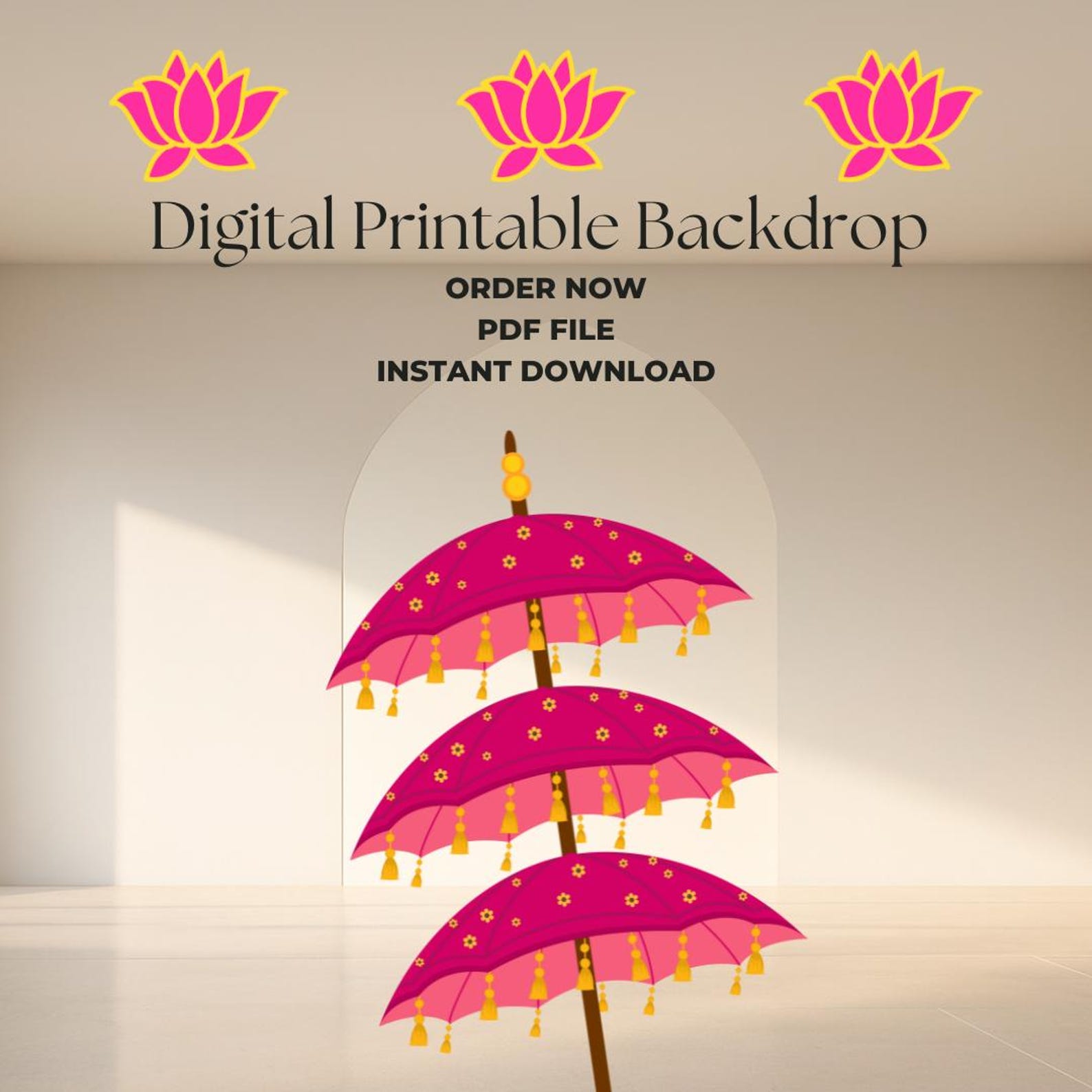 Punjabi Wedding Backdrop | Pink Jago Decor (digital Download) - Etsy