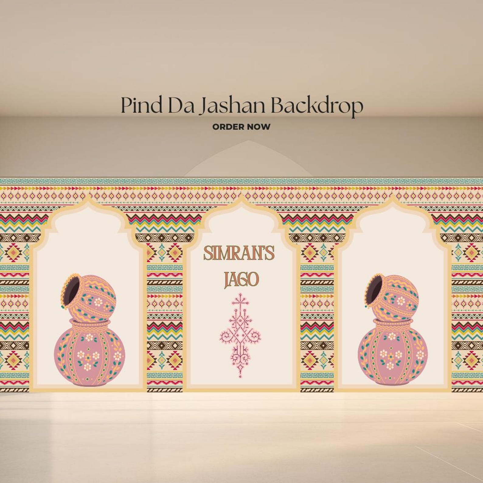 Punjabi Wedding Backdrop | Pink Jago Decor (digital Download) - Etsy