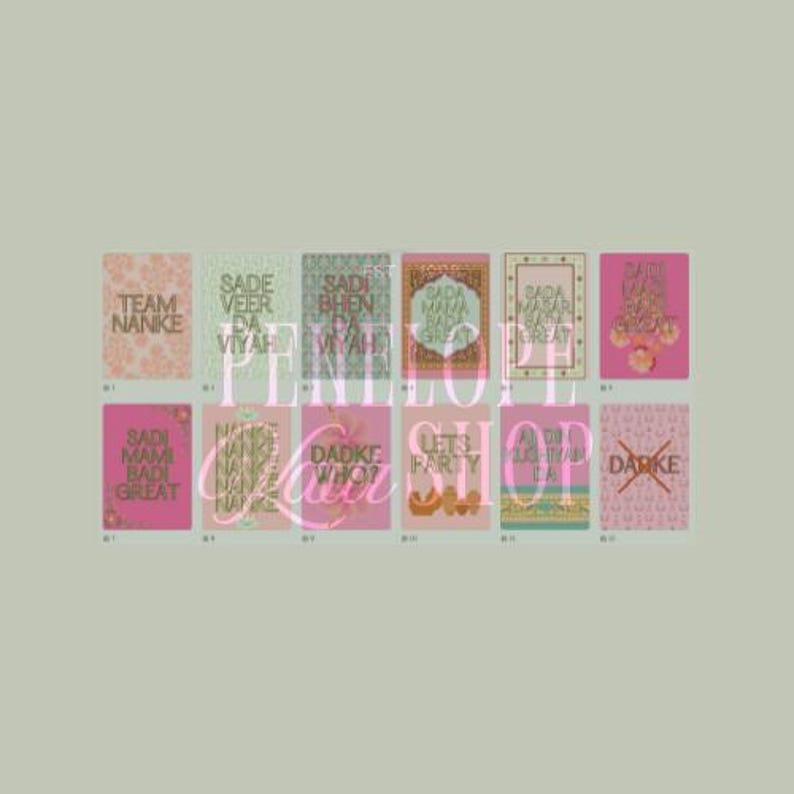 Punjabi Wedding Sign Team Nanke: Pink (digital Download, PDF Files, 20 ...