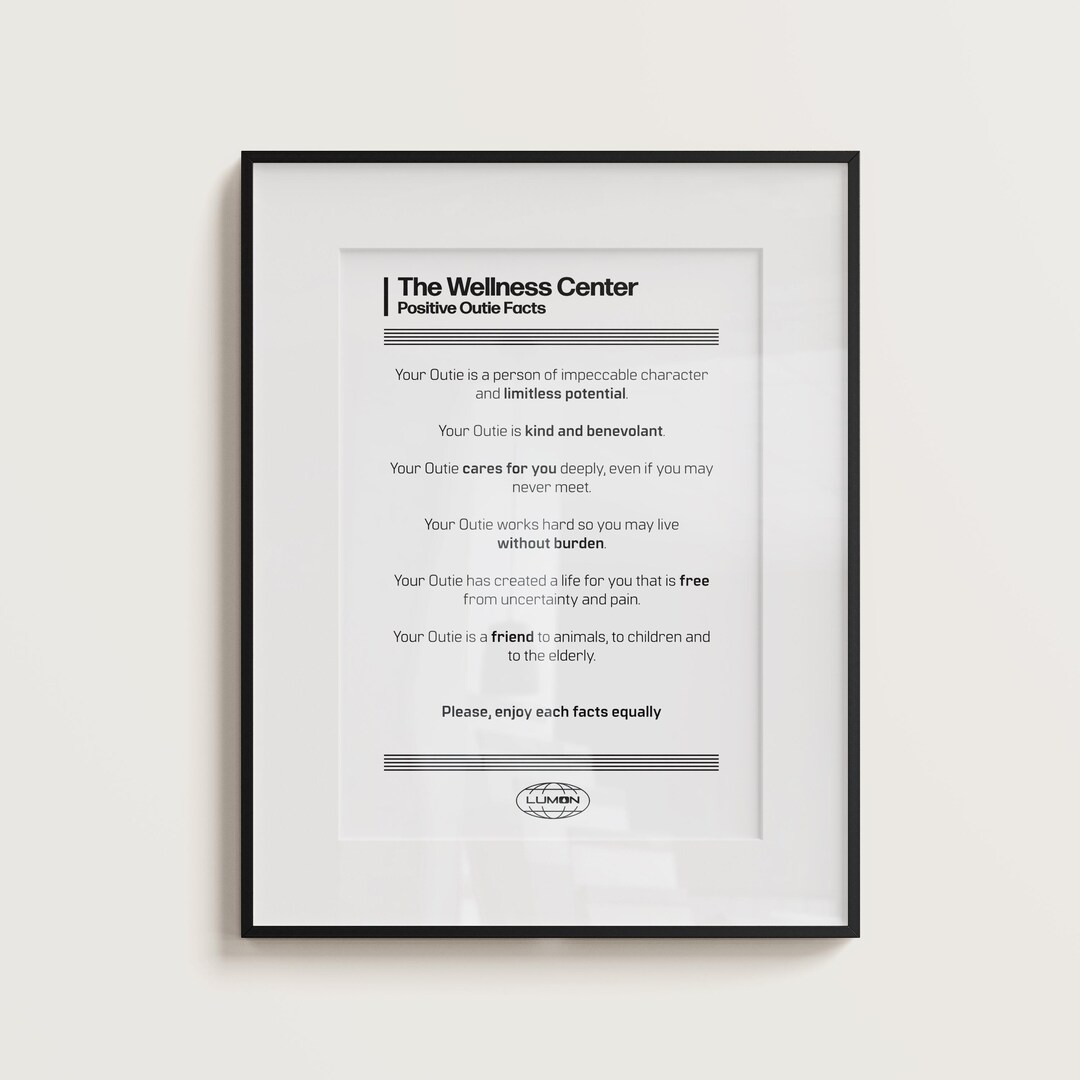 Severance Wellness Center Poster, Lumon Merch, Enjoy Each Fact Equally ...