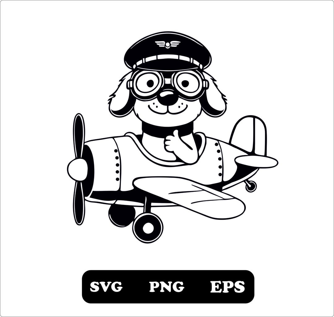 Pilot Dog, Airplane, Aviation, Sky Png, Air Travel - Etsy