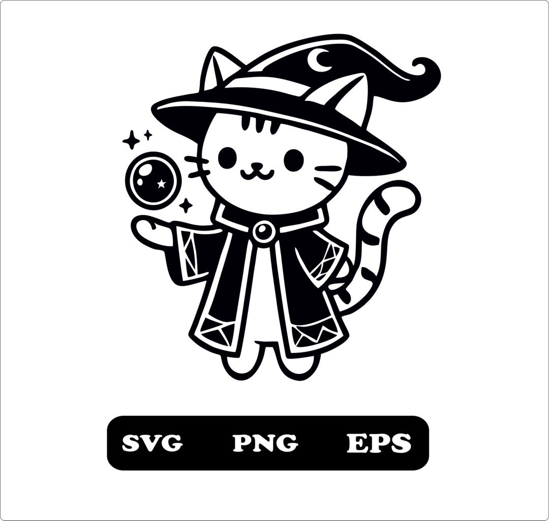 Cat Wizard Svg, Fantasy World, Magic, Png - Etsy