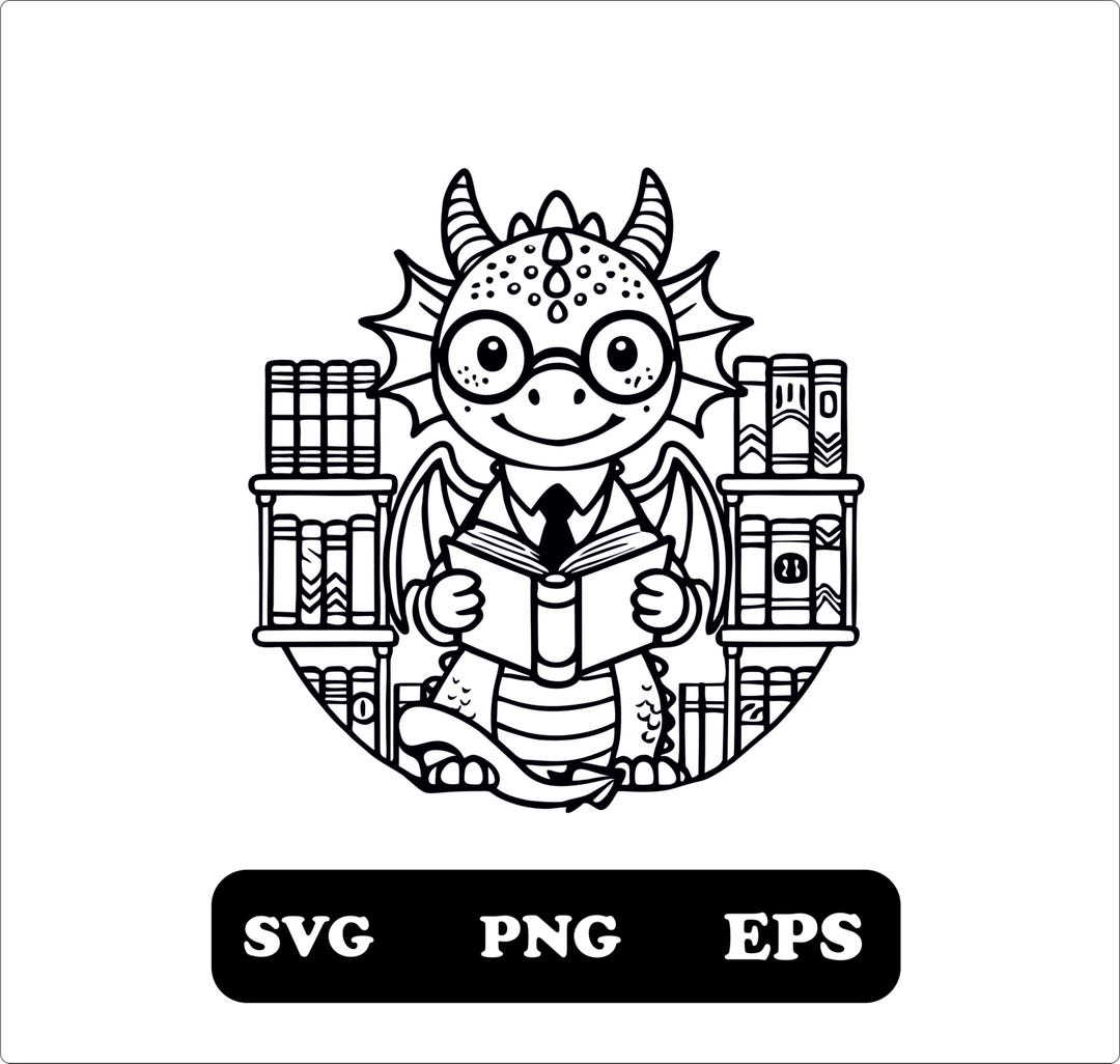 Dragon Librarian Svg, Books, Knowledge, Mythical Creatures Png - Etsy