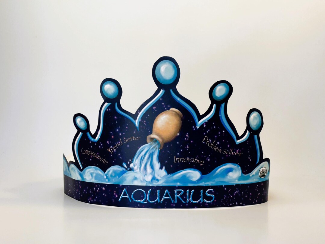 Aquarius Zodiac Paper Birthday Crown - Etsy