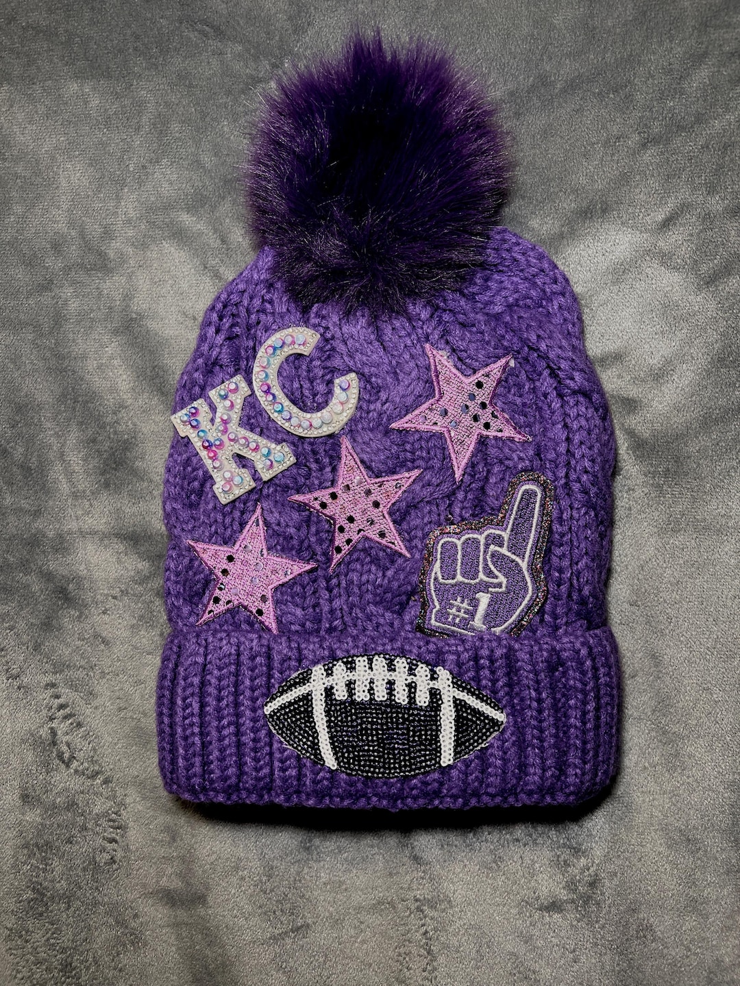 Purple Kansas City Chiefs Stocking Hat - Etsy