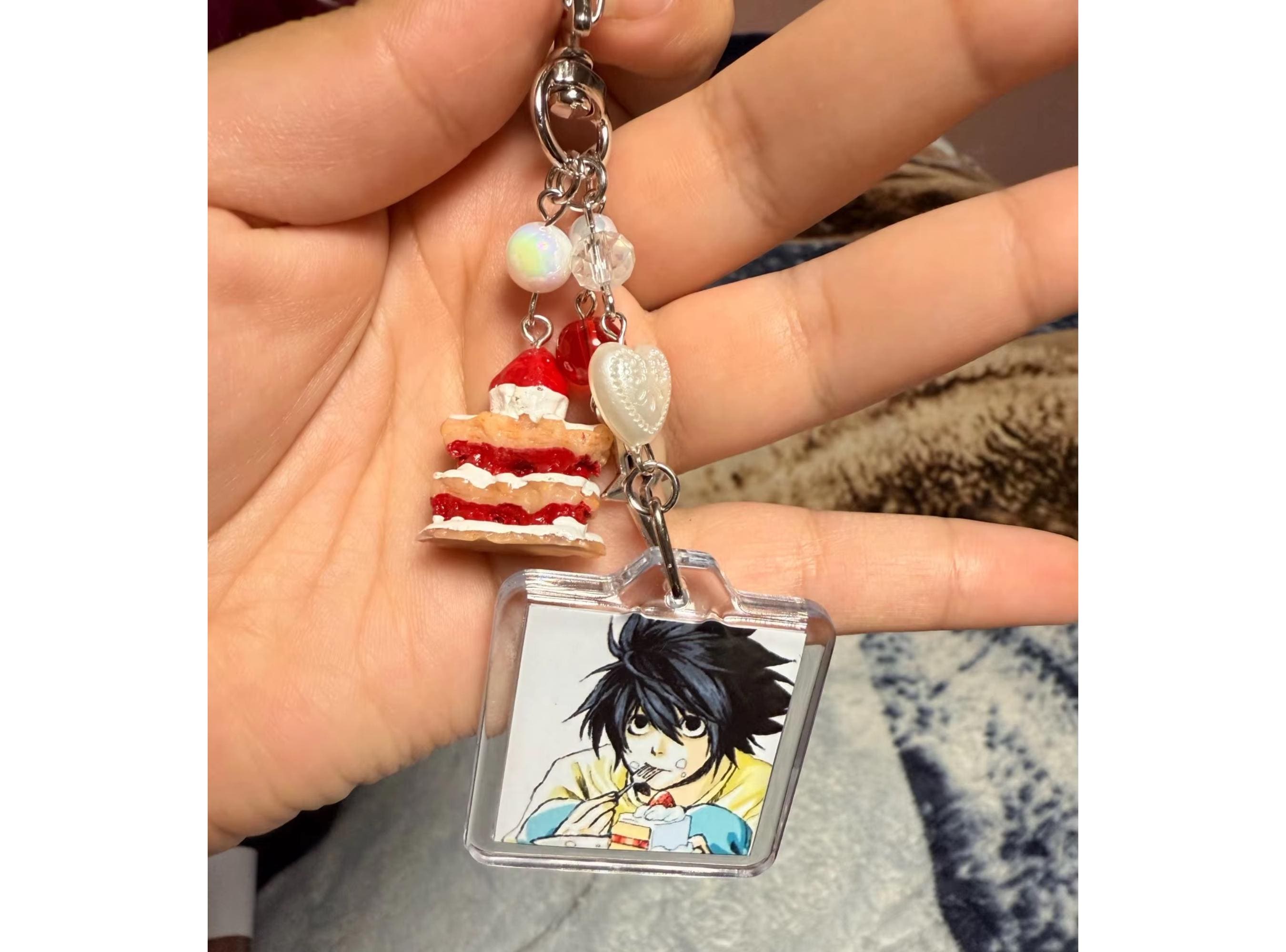 L Lawliet Cake Keychain, Anime Death Note Keychain - Hideki Ryuga ...