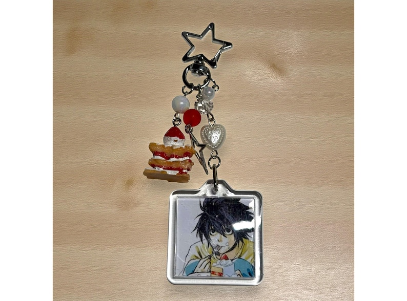 L Lawliet Cake Keychain, Anime Death Note Keychain - Hideki Ryuga ...