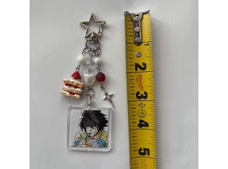 L Lawliet Cake Keychain, Anime Death Note Keychain - Hideki Ryuga ...