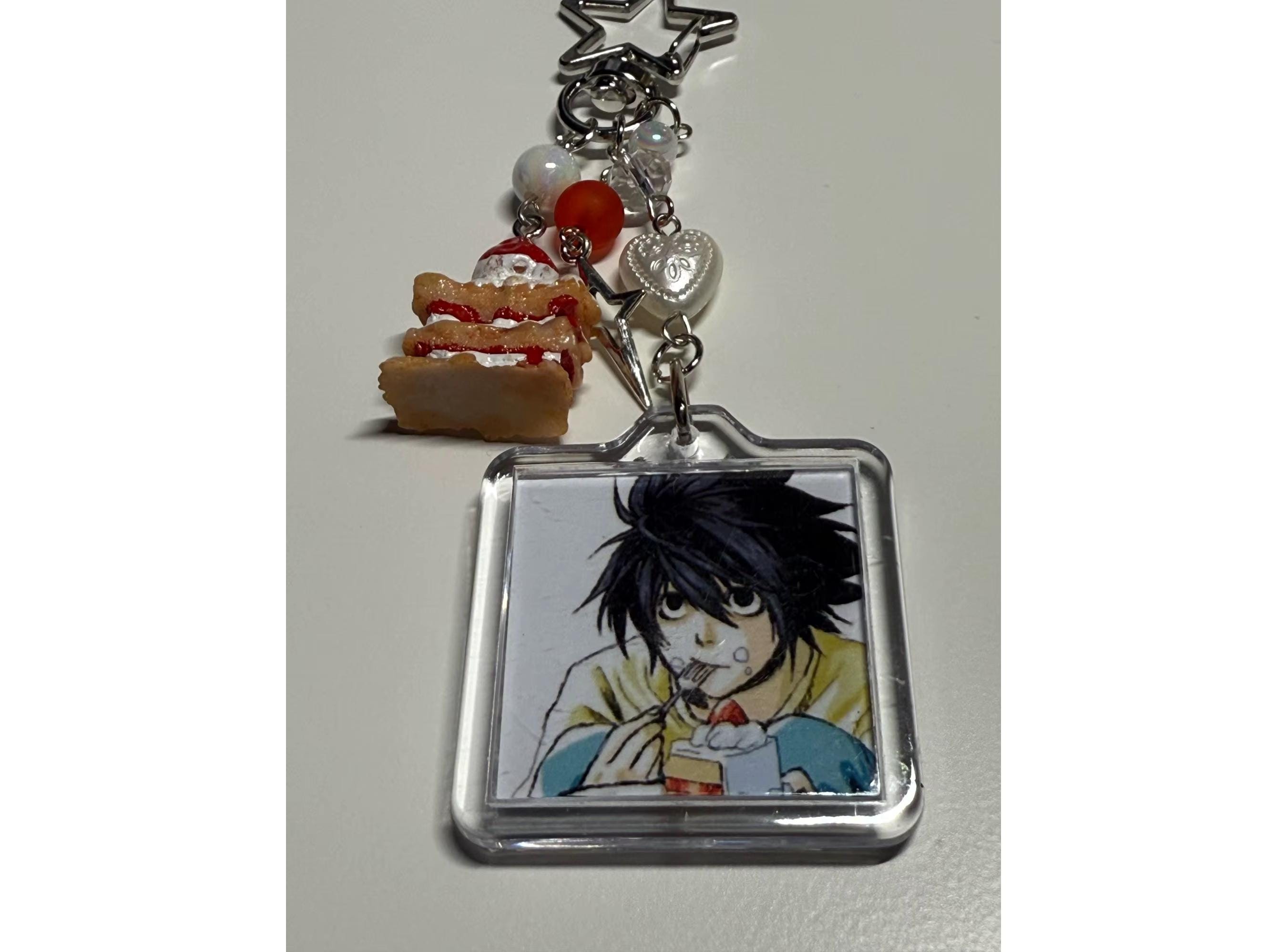 L Lawliet Cake Keychain, Anime Death Note Keychain - Hideki Ryuga ...