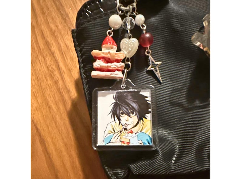 L Lawliet Cake Keychain, Anime Death Note Keychain - Hideki Ryuga ...