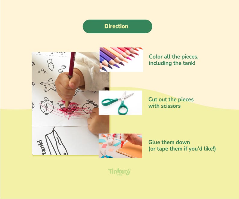 DIY Fish Tank Craft: Ocean Theme Cut & Paste Activity (printable) - Etsy