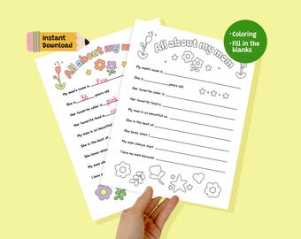 Mother’s Day Fill in the Blank Letter From Kids | Printable PDF | Cute ...