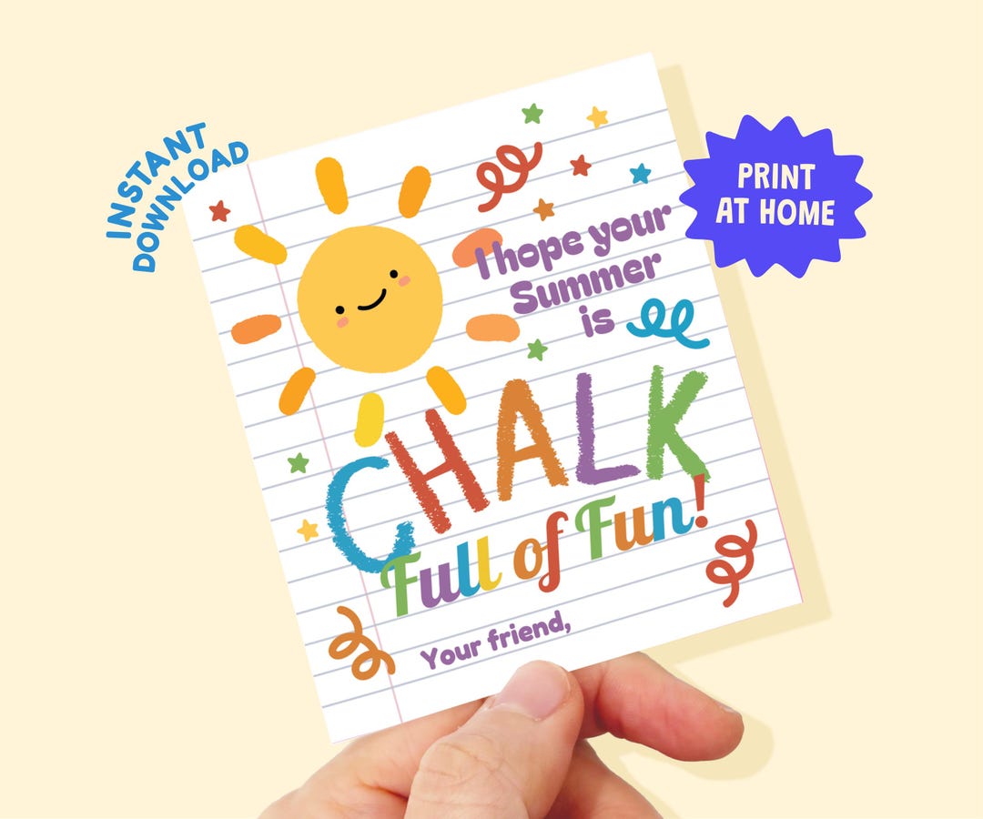 Chalk Full of Fun Gift Tag | End of Year Printable | Summer Student ...