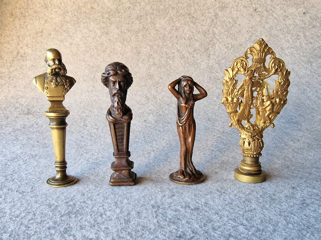 Four Antique Pipe Tampers or Wax Stamps Figures - Etsy