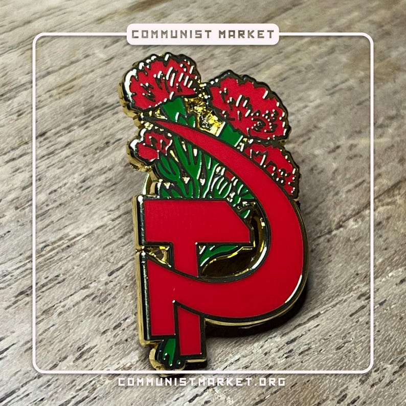 Hammer Sickle Flower Pin | Communist Pin | Socialist Pin | Soviet Pin ...