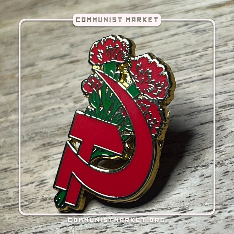 Hammer Sickle Flower Pin | Communist Pin | Socialist Pin | Soviet Pin ...