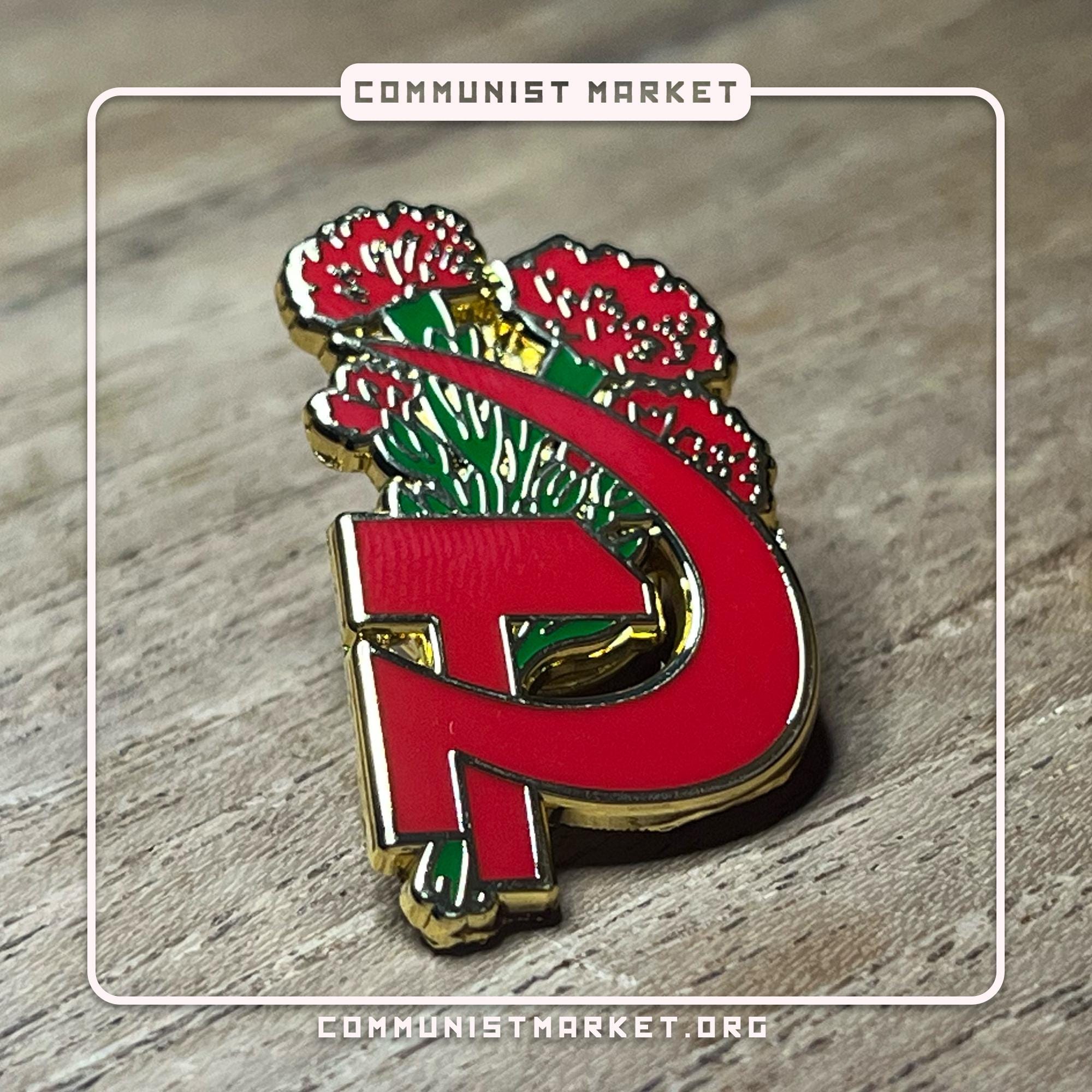 Hammer Sickle Flower Pin | Communist Pin | Socialist Pin | Soviet Pin ...