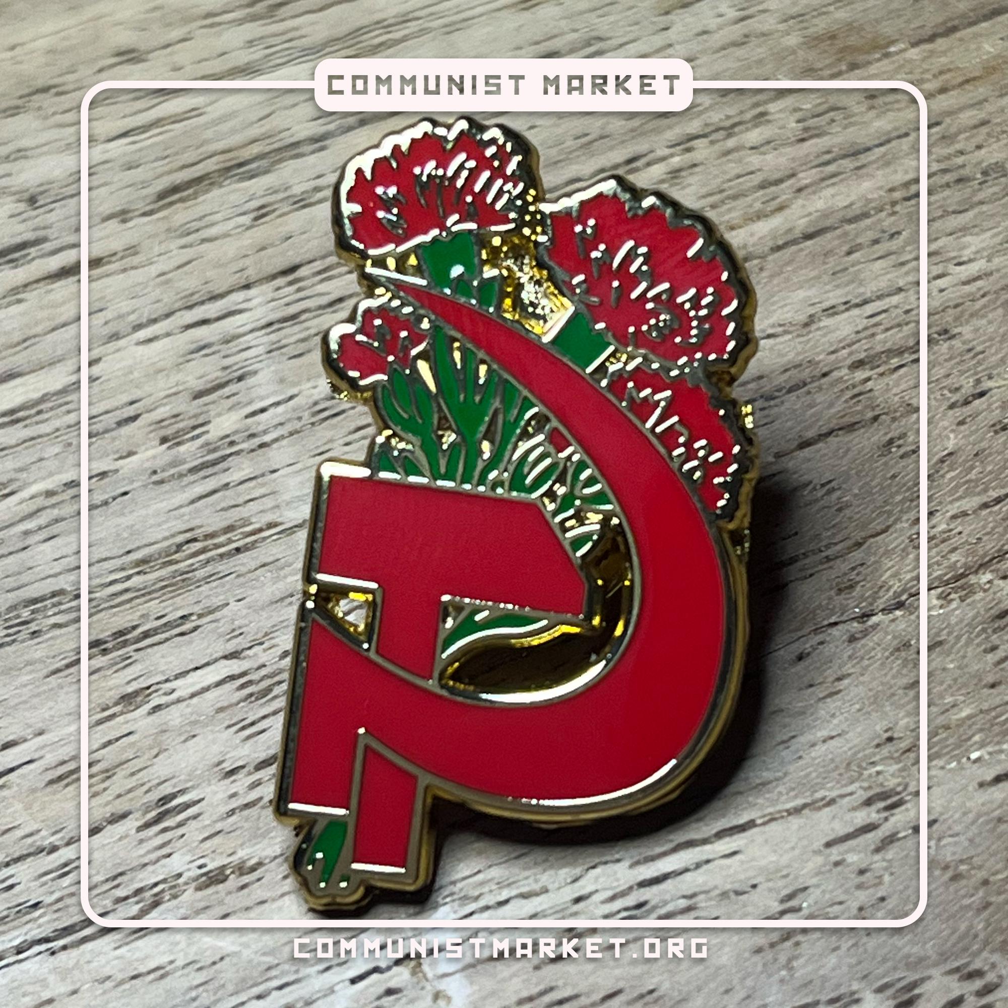 Hammer Sickle Flower Pin | Communist Pin | Socialist Pin | Soviet Pin ...