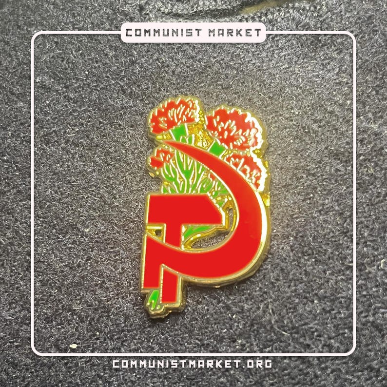 Hammer Sickle Flower Pin | Communist Pin | Socialist Pin | Soviet Pin ...