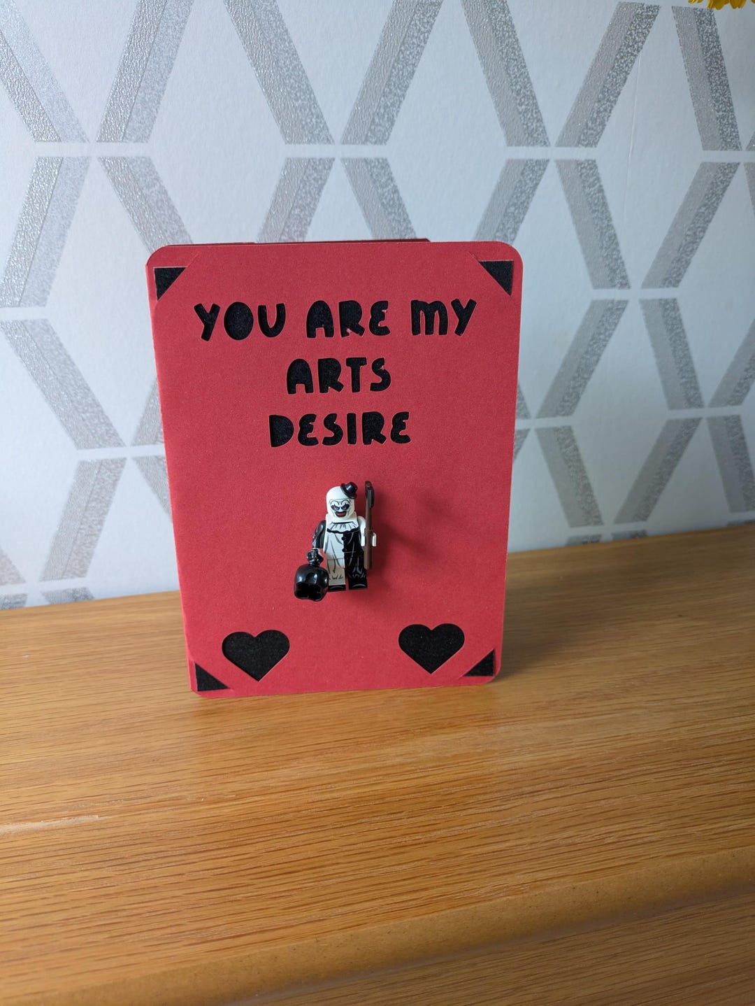 Art the Clown Terrifier Mini Figure Valentines Card Handmade Red Black ...