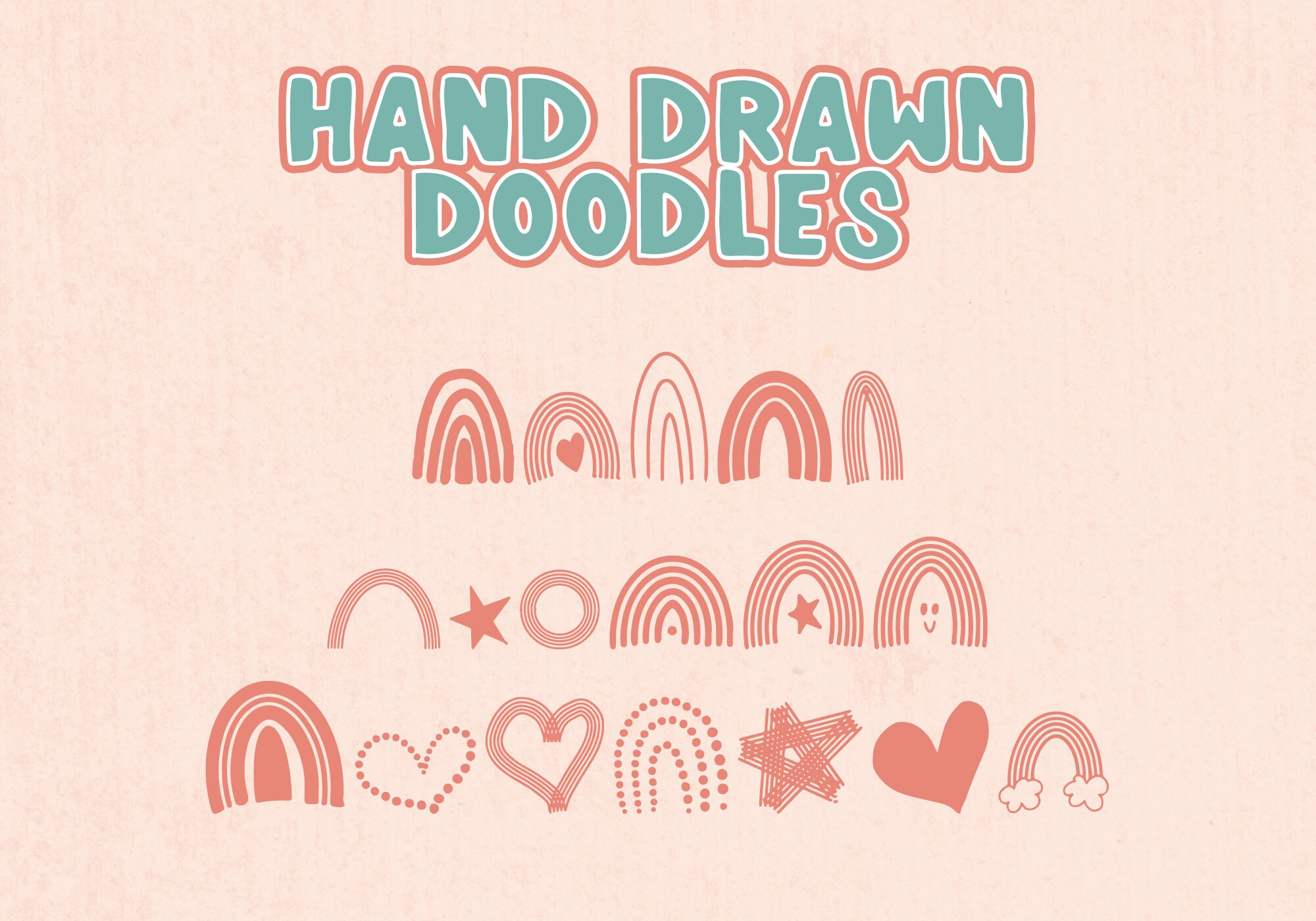 Rainboho Font Family an Abstract Hand Drawn Rainbow Font All Caps ...