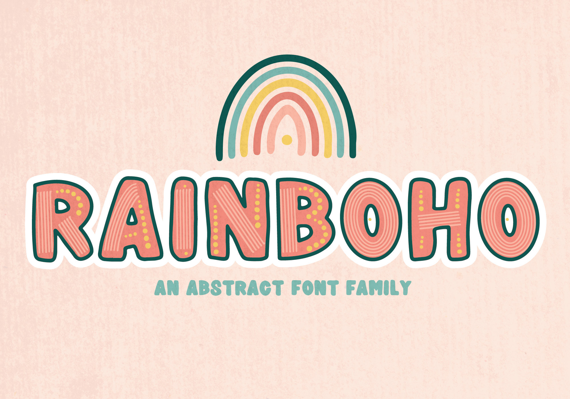 Rainboho Font Family an Abstract Hand Drawn Rainbow Font All Caps ...