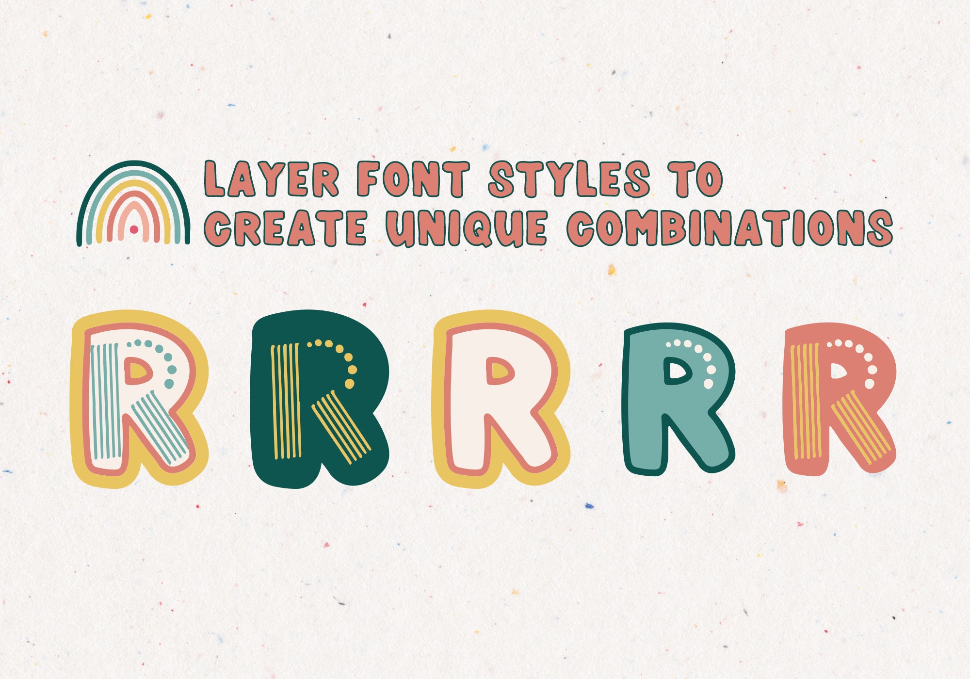 Rainboho Font Family an Abstract Hand Drawn Rainbow Font All Caps ...