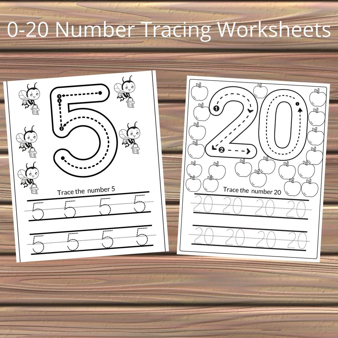 0-20 Printable Number Tracing, 20 Number Tracing Worksheets ...