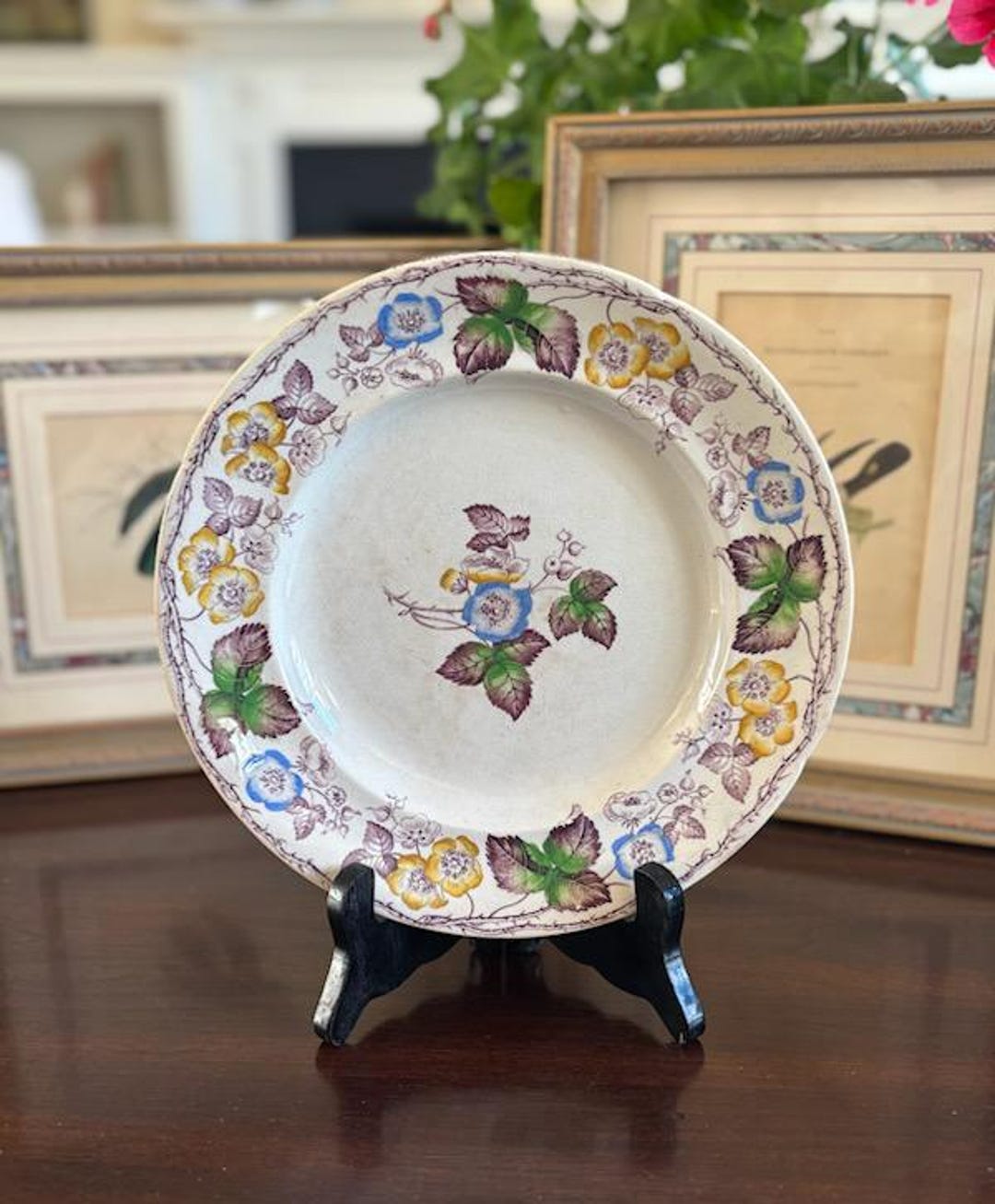 Floral Transferware Plate Frances Morley Blossom Pattern - Etsy