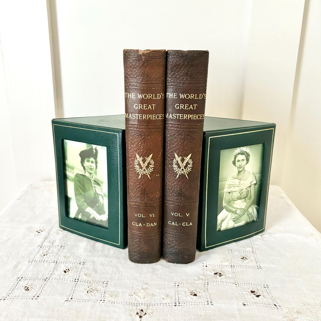 Bookends -green Leather - Picture Frames - Set of Two - Etsy