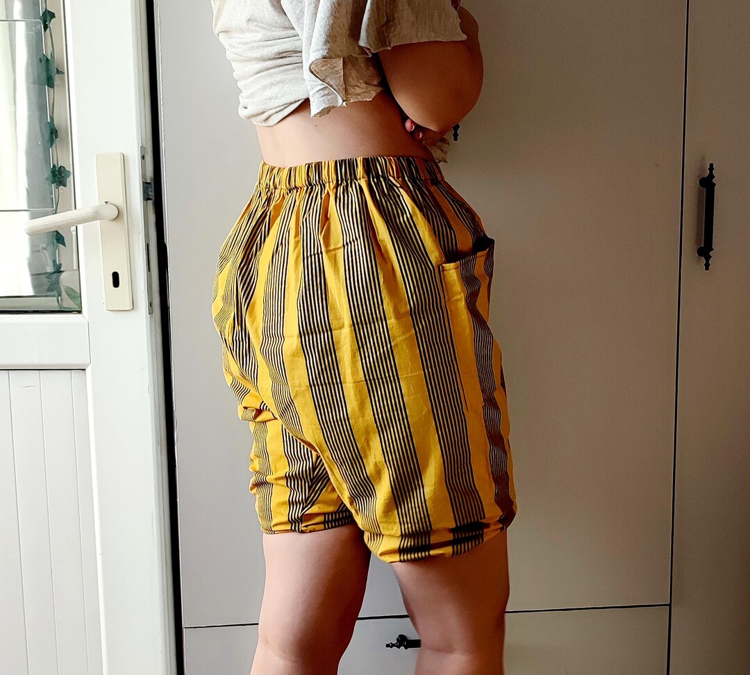 Black Striped Clown Pants Circus Outfit Halloween Cosplay Orange Yellow ...