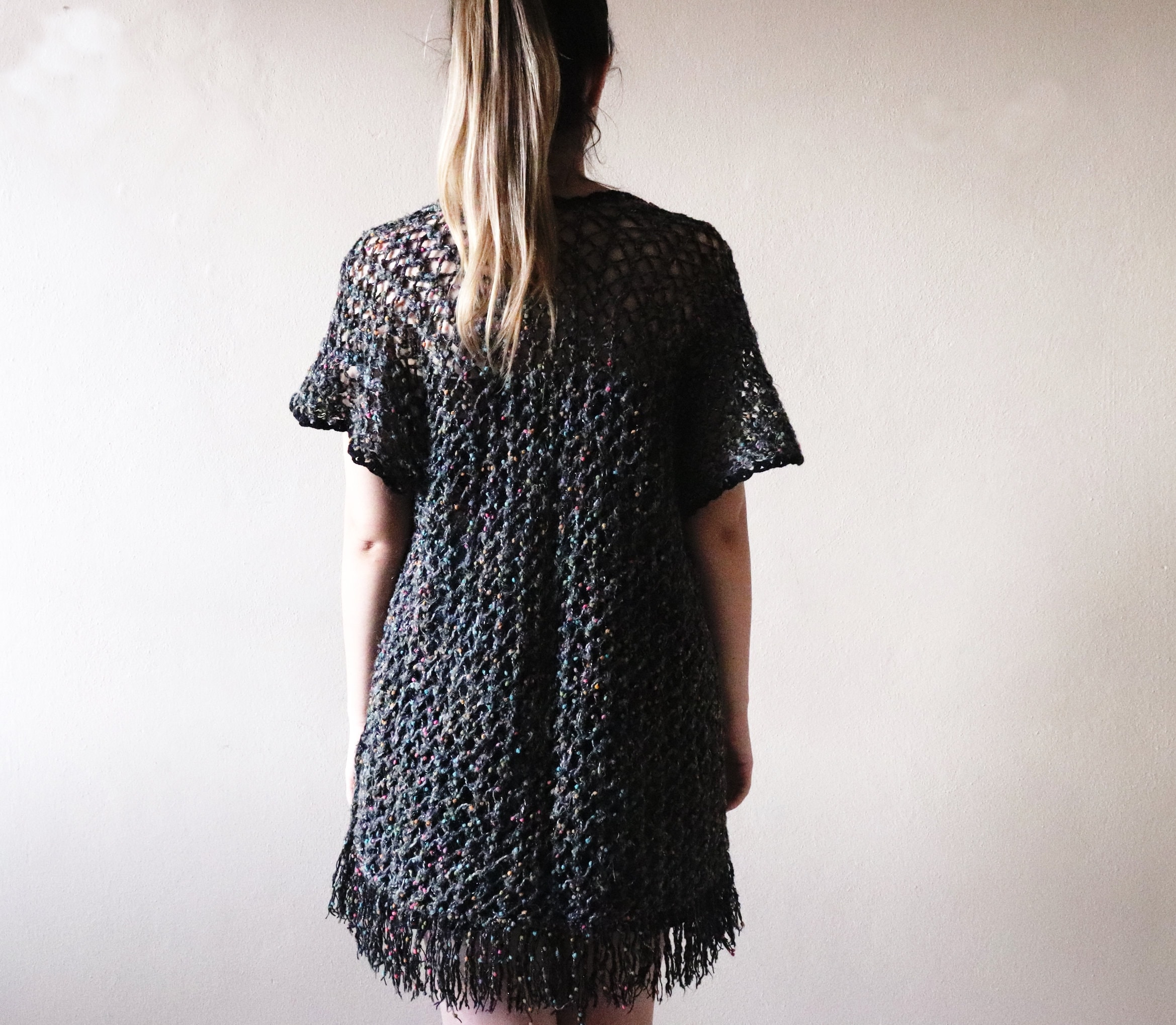 Loose Knit Sweater Vest Hand Knitted Fringe Women's Openwork Vest - Etsy