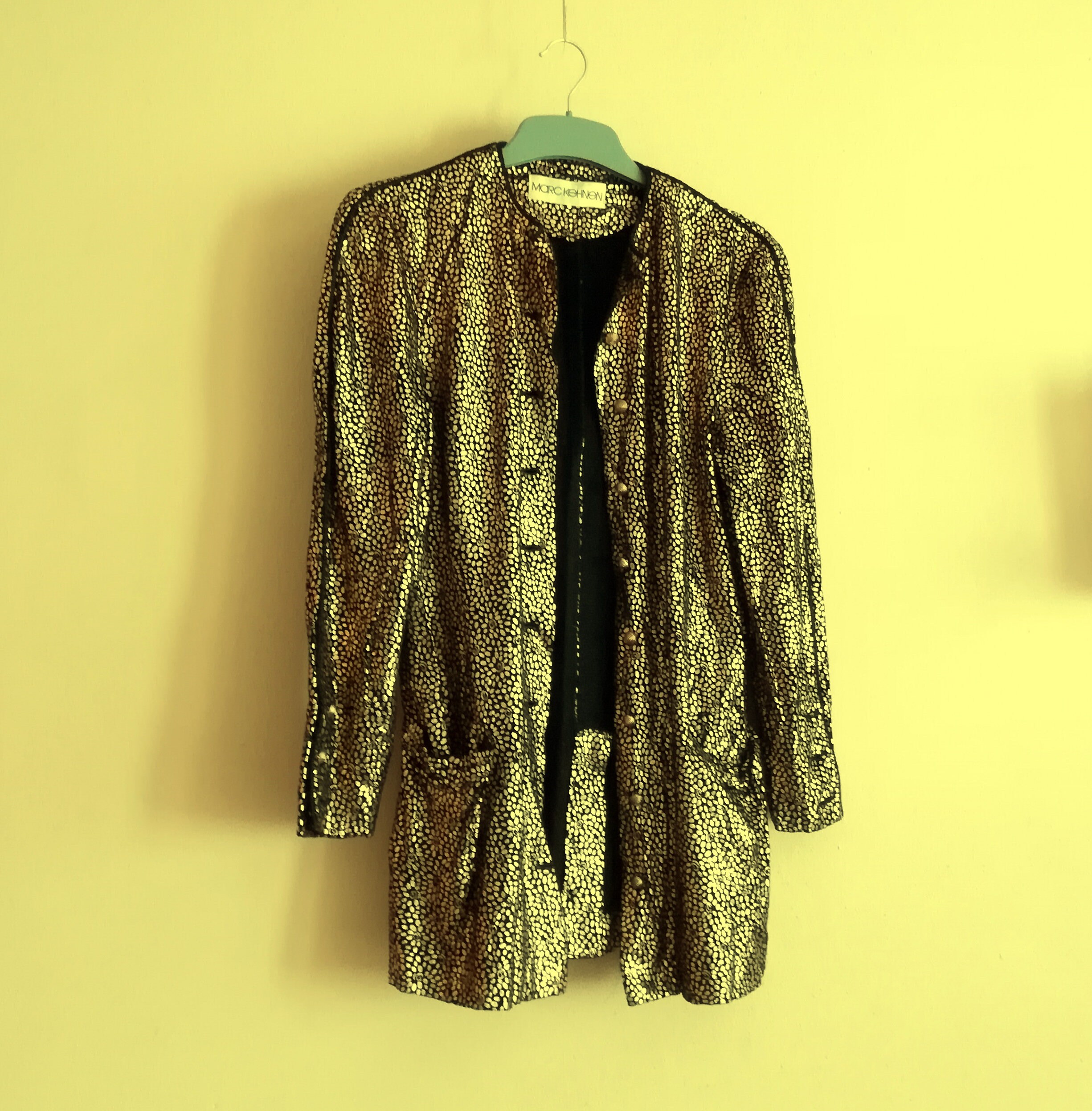 Vintage Sparkle Blazer Black Gold Jacket 80s Metallic Glam - Etsy