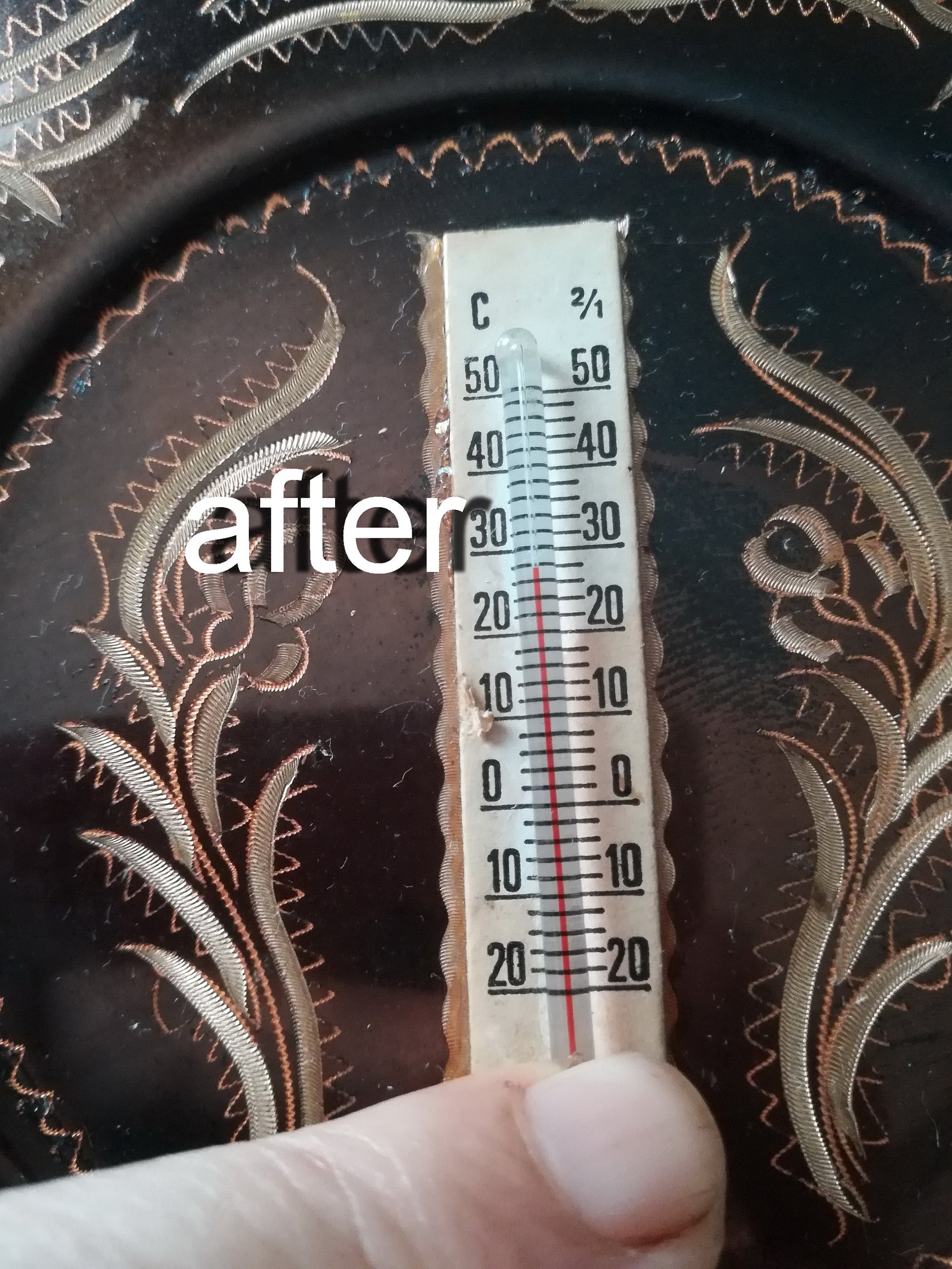 Vintage Wall Thermometer Hand Engraved Copper Decorative Weather ...