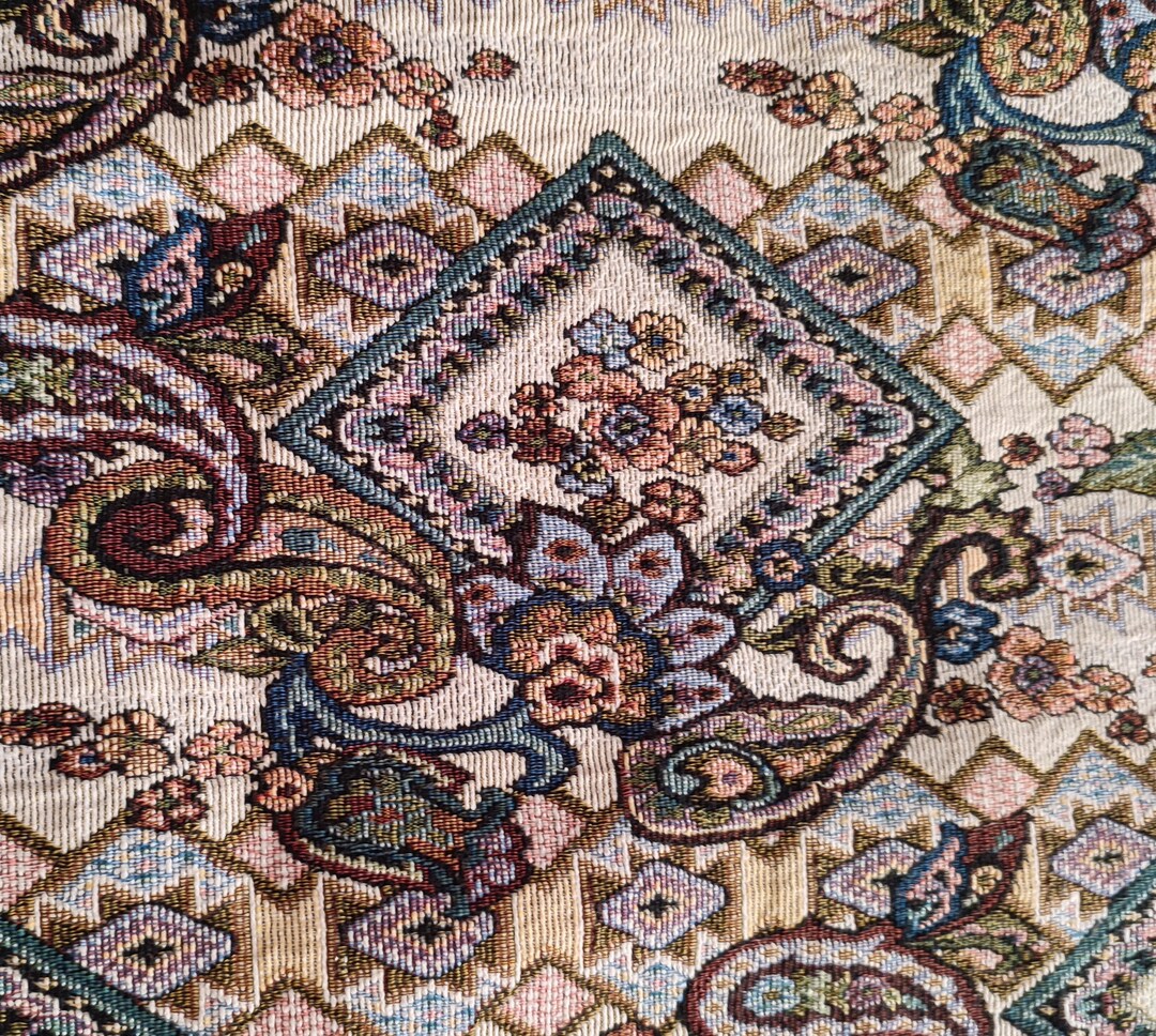 Vintage Tapestry Upholstery Fabric. Home Decor, Tapestry Purse, Throw ...
