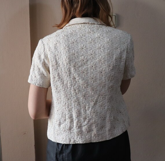 1950s Blazer fray edges vintage embroidered jacket, 1… - Gem