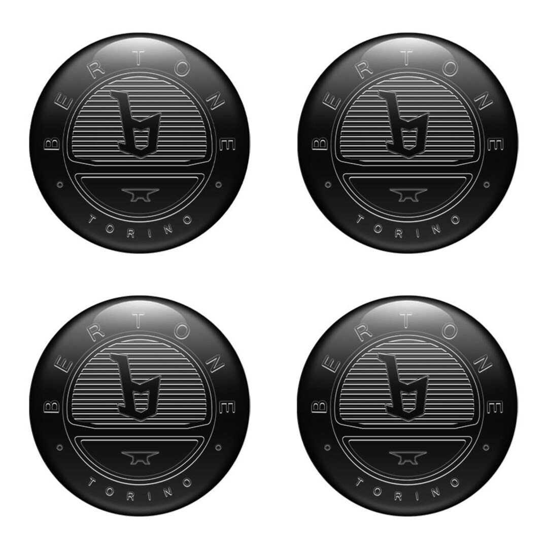 Set of 4 Pcs Bertone Wheel Centre Hub Caps Domed Epoxy Emblem Self ...