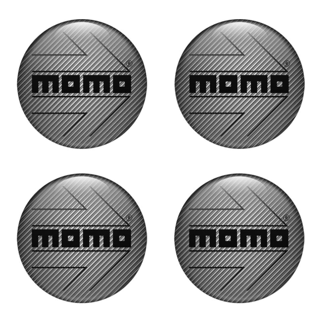 Set of 4 Pcs Momo Wheel Centre Hub Caps Domed Epoxy Emblem Self ...