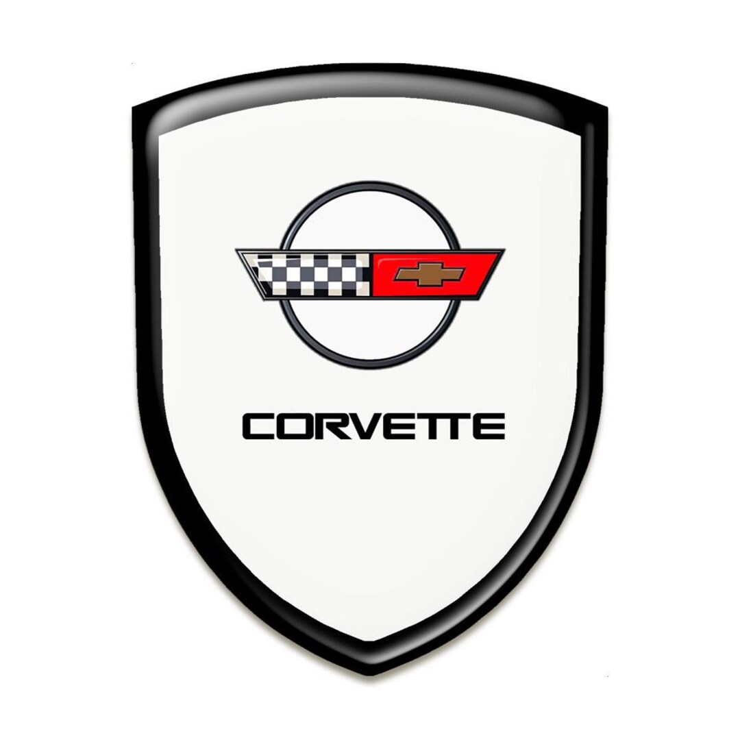 Corvette Logo Epoxy Dome Sticker: 3D Resin Decal, UV Protection - Etsy