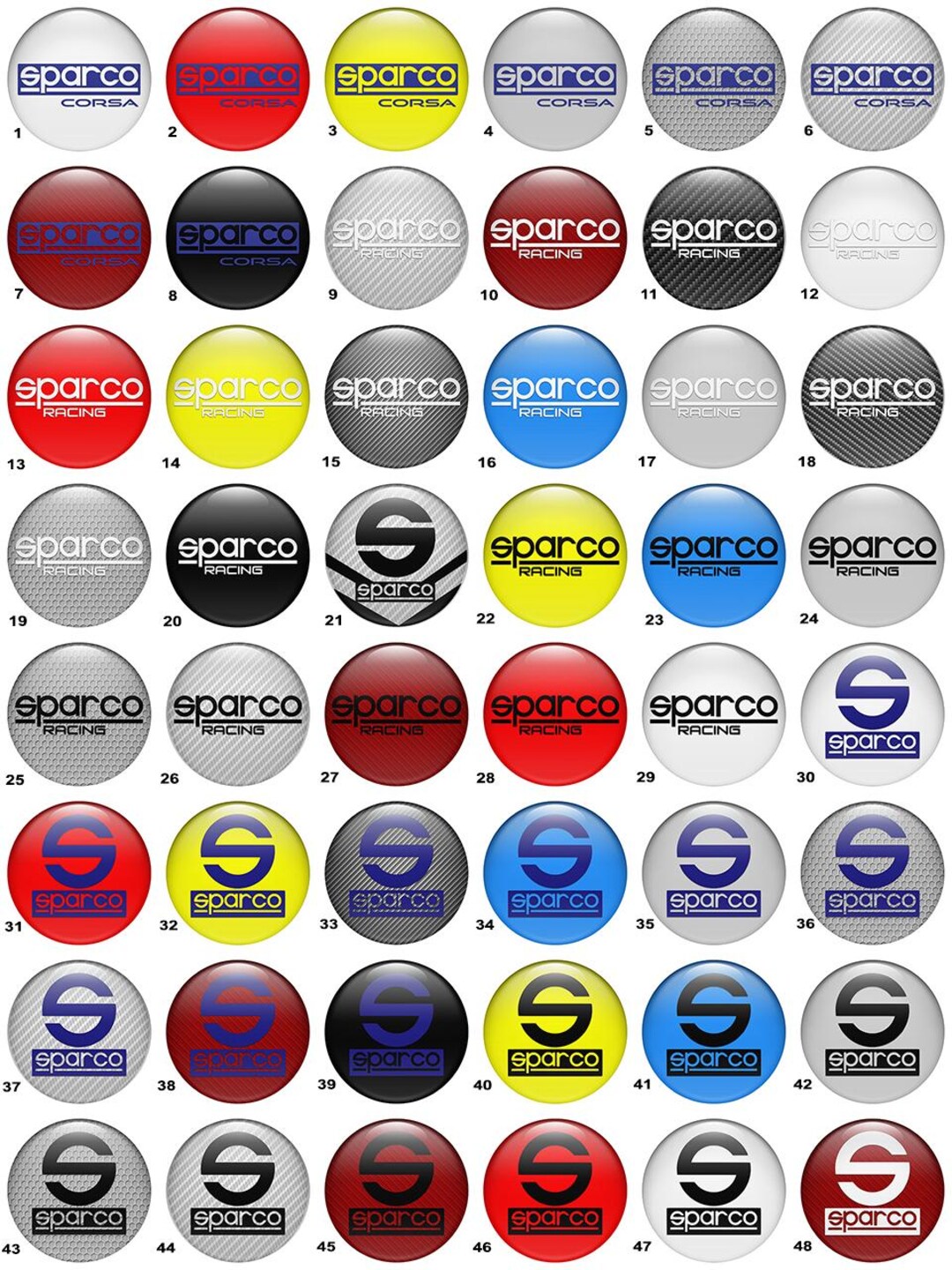 Sparco Emblem Domed Stickers: 3D Self Adhesive Hub Caps (set of 4) - Etsy